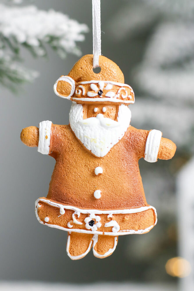 Ёлочная игрушка печенье 'санта', полистоун, 7 см, Breitner 59-0224