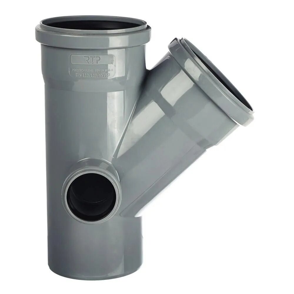 Крестовина канализационная, двухплоскостная d110/110 мм угол 45 /d50 угол 90 левая, полезный