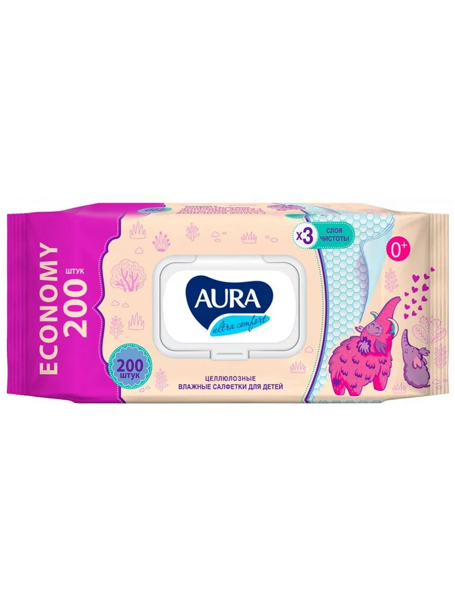 Aura Ultra Comfort салфетки влажные детские, салфетки влажны