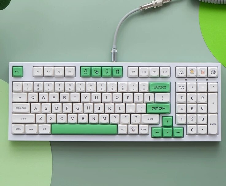 Оригинальные кейкапы XDA Mario avocado honey milk matcha из PBT с сублимационной печатью, совместимые с 61/87/98