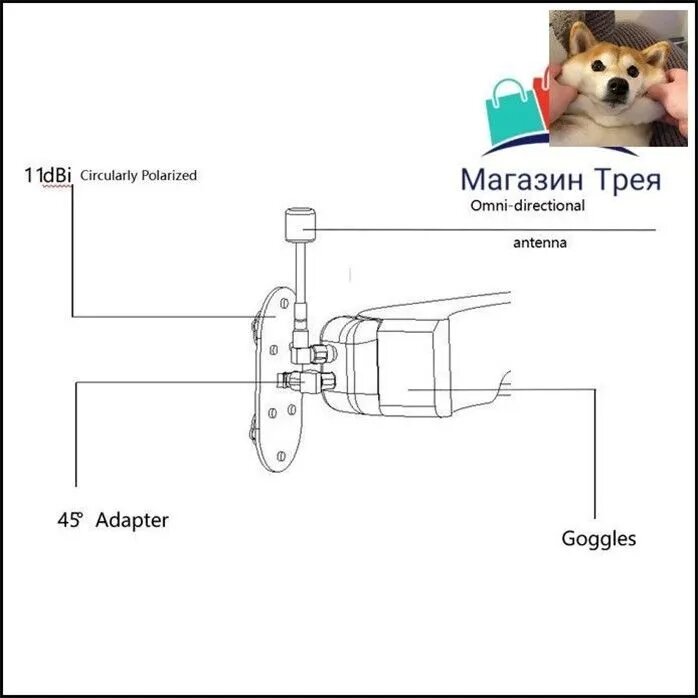 Патч-антенна Maple Wireless 5.8G 11dB 11dbi (SMA KIT) для Wi-Fi сетей, разноцветная — фото 1