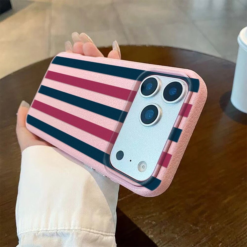 Чехол для iPhone 14 Pink-WQCS206, полоска