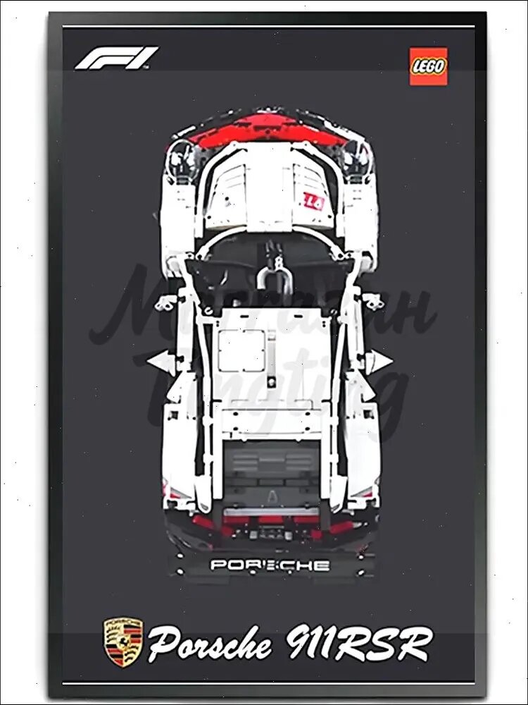 Рамка для Лего Формула 1 50x80 см FishNestSeat | Настенный держатель | Алюминиевая витрина с зеркалом