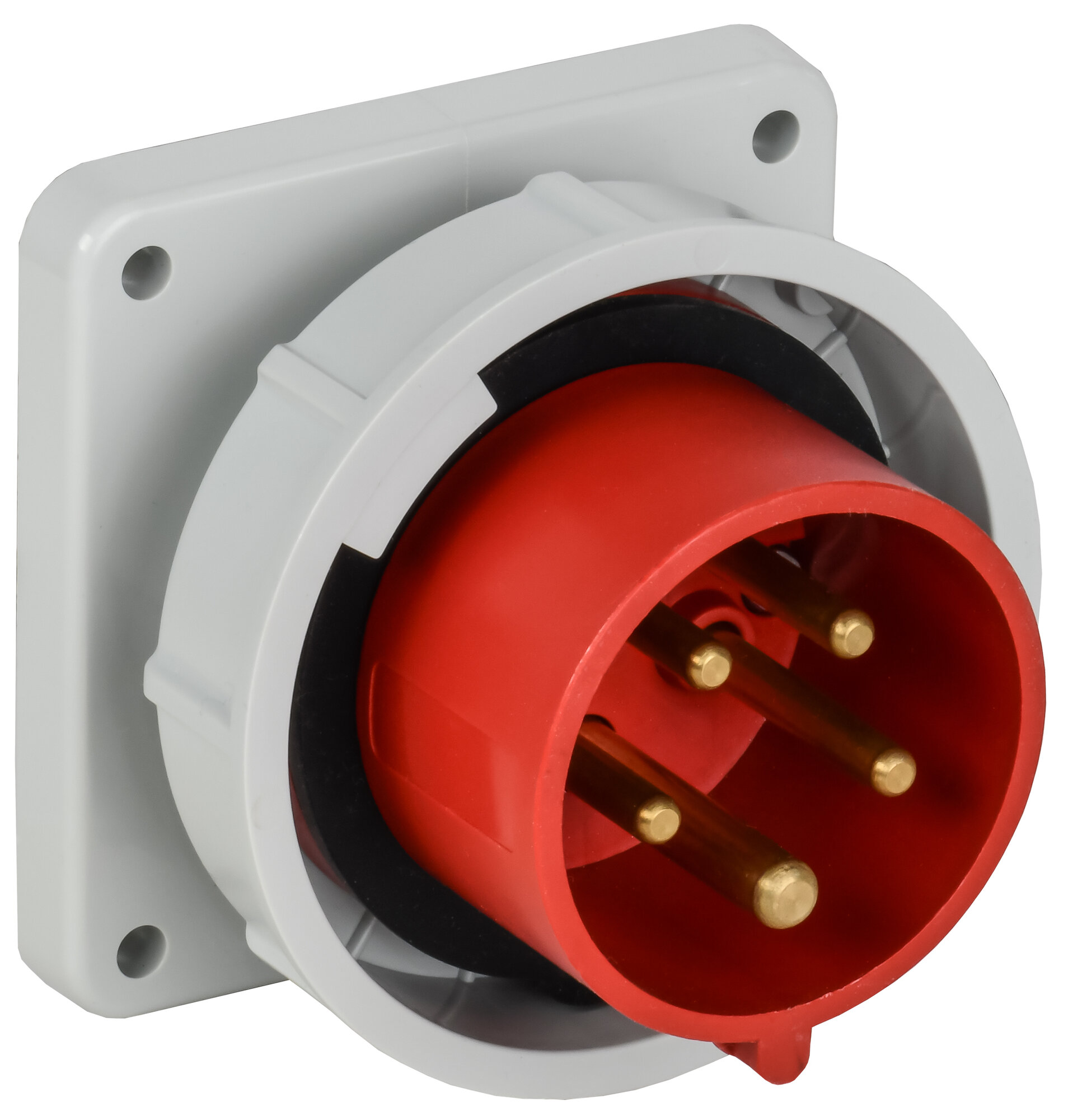 Вилка встраиваемая IEK ССИ-3252 IP67, пластик, красный, 3Р+РЕ+N, 32А-6ч, 380В