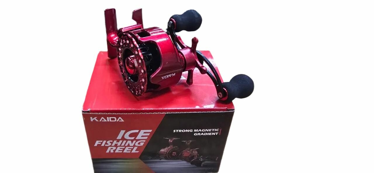 Катушка мультипликатор зимний Ice Fishing Reel от фирмы KAIDA LG60L-A, ручка правая