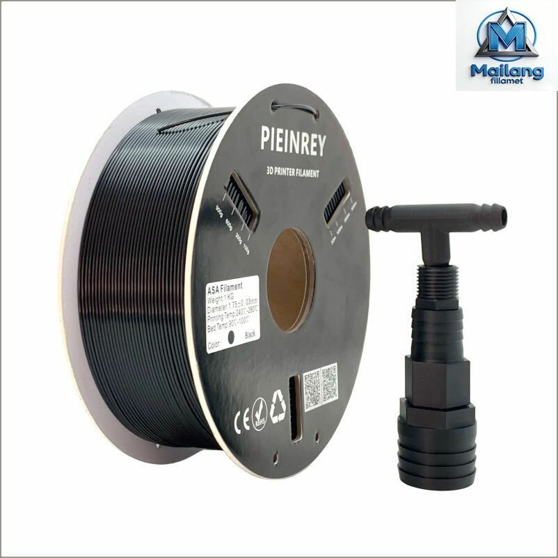 ASA пластик для 3d принтера 1.75 мм, 1 кг, Черный