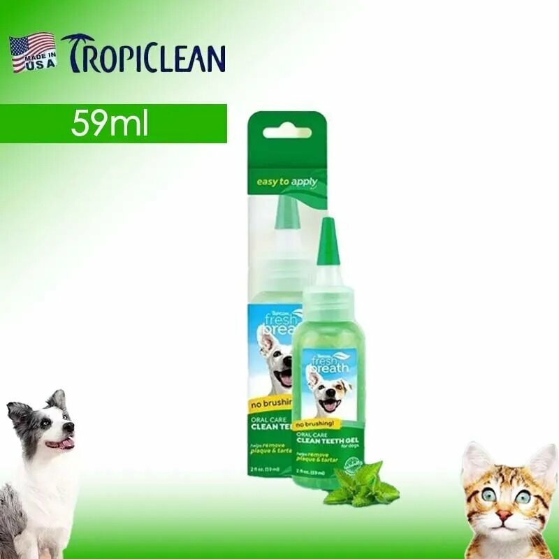 TropiClean Fresh Breath, Гель для ухода за полостью рта для кошек, 59 мл