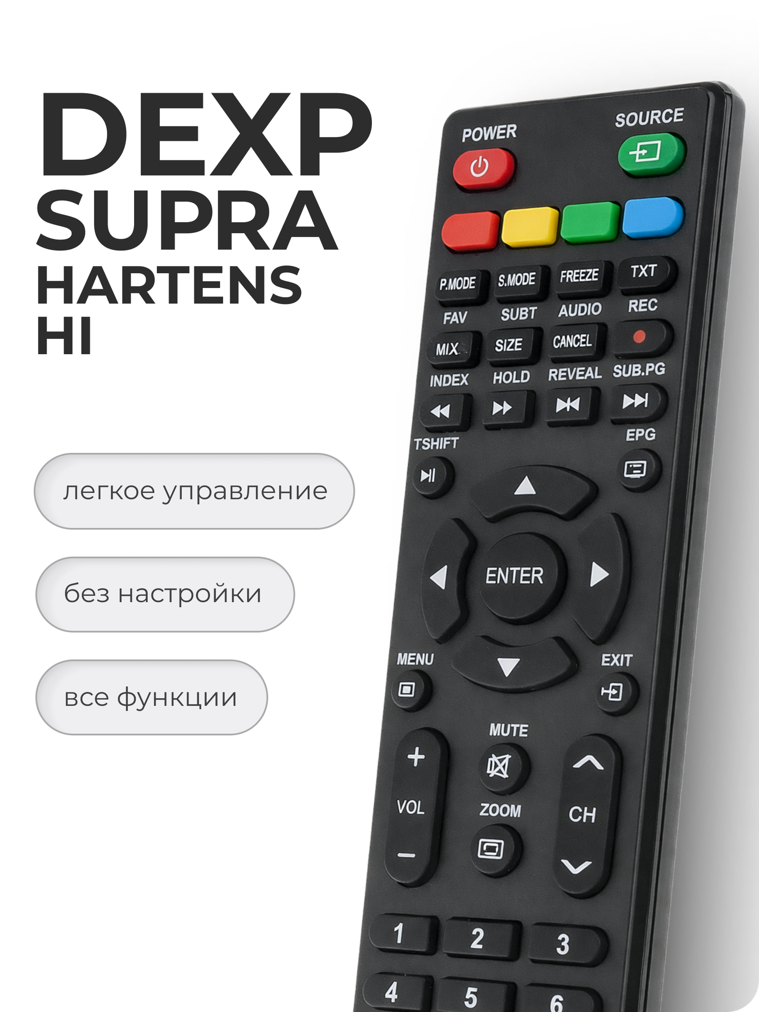 Пульт для телевизора Akira Akai AMCV DEXP Digma Econ Fusion Hartens HI, Hyundai Leben Leff Loview LUMUS Novex Orion