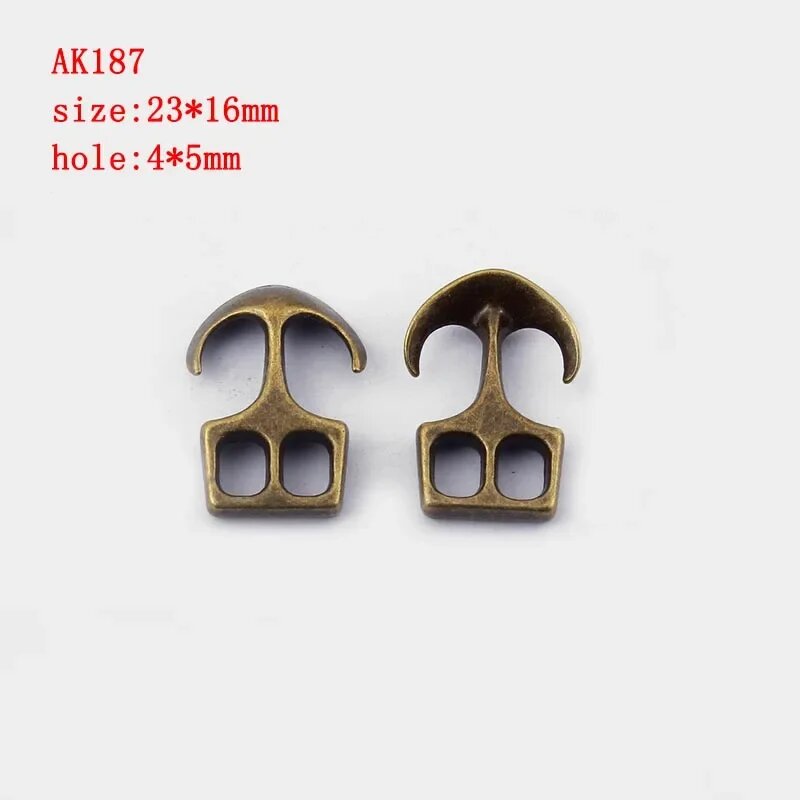 Застежки-крючки для кожаного шнура SunMoon, 3/4/5 мм, 10 шт bronze color 4mm