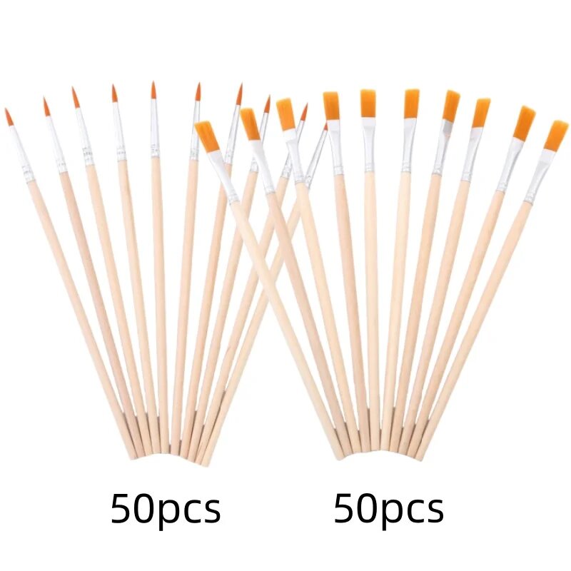 Плоские кисти для рисования, 50PC A, 50PC B