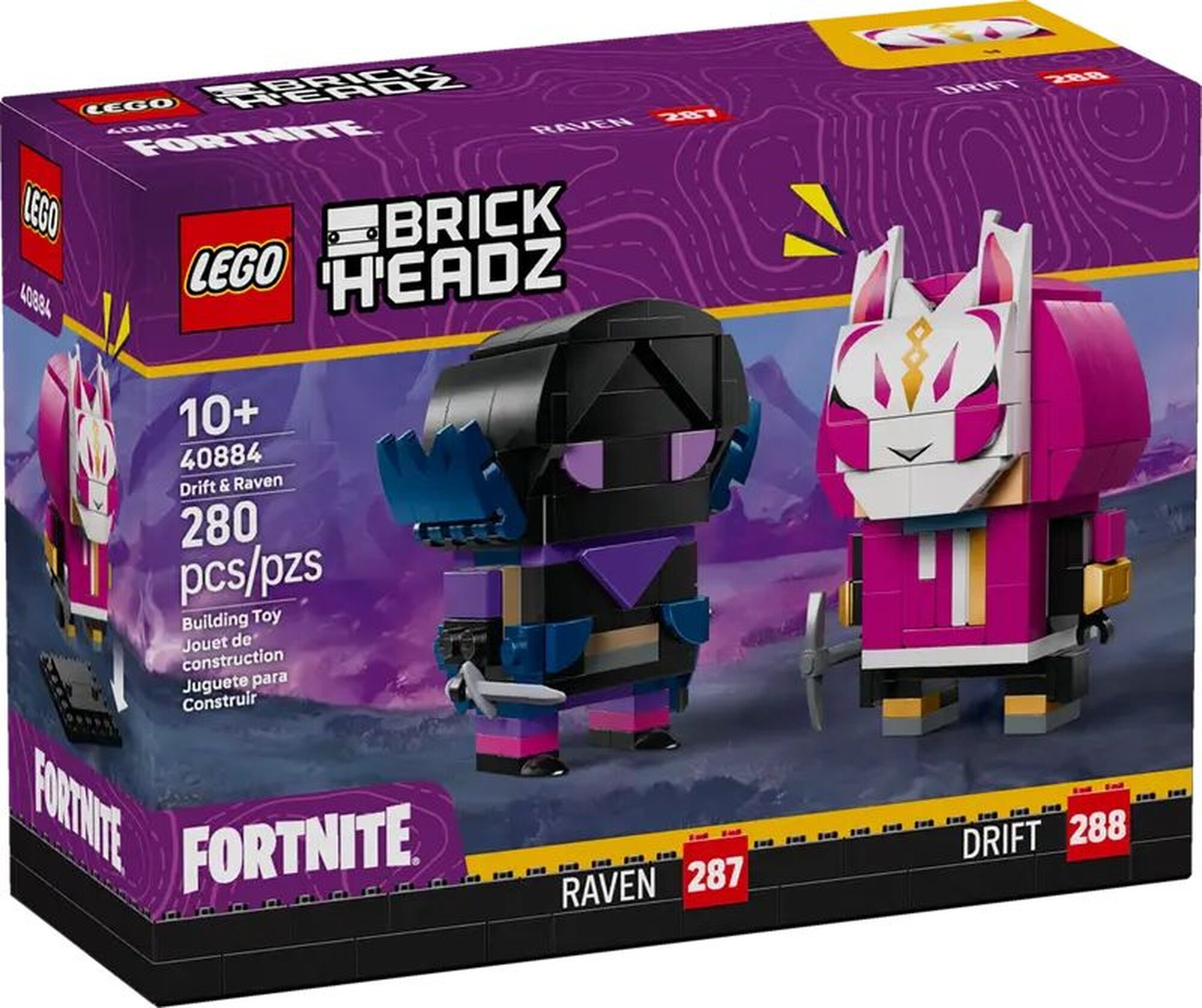 Конструктор LEGO BrickHeadz - Fortnite фигурки Дрифт и Рэйвен - Лего 40884