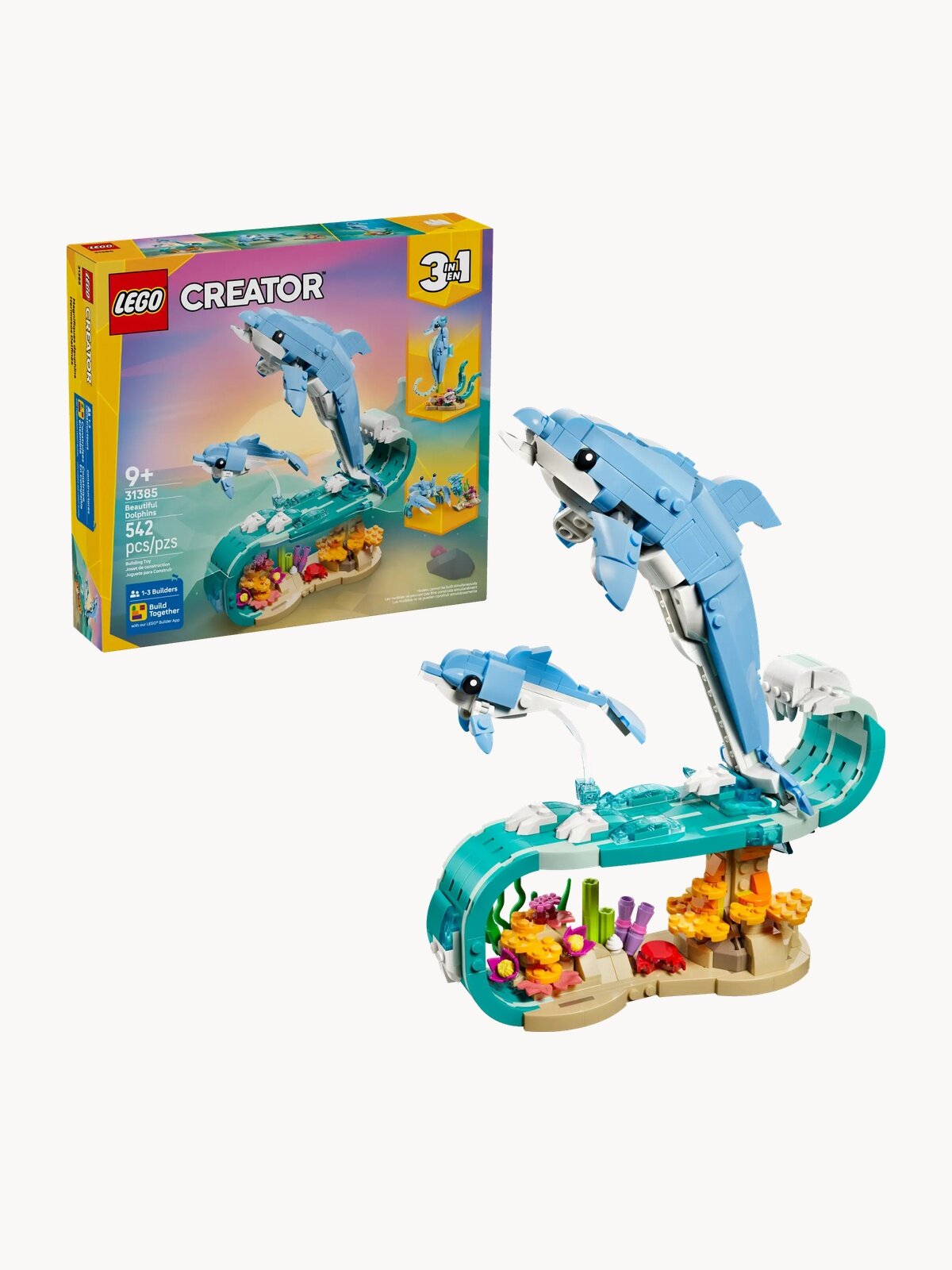 Конструктор LEGO Creator 3-in-1 31385 Морские животные: удивительные дельфины, 542 дет.