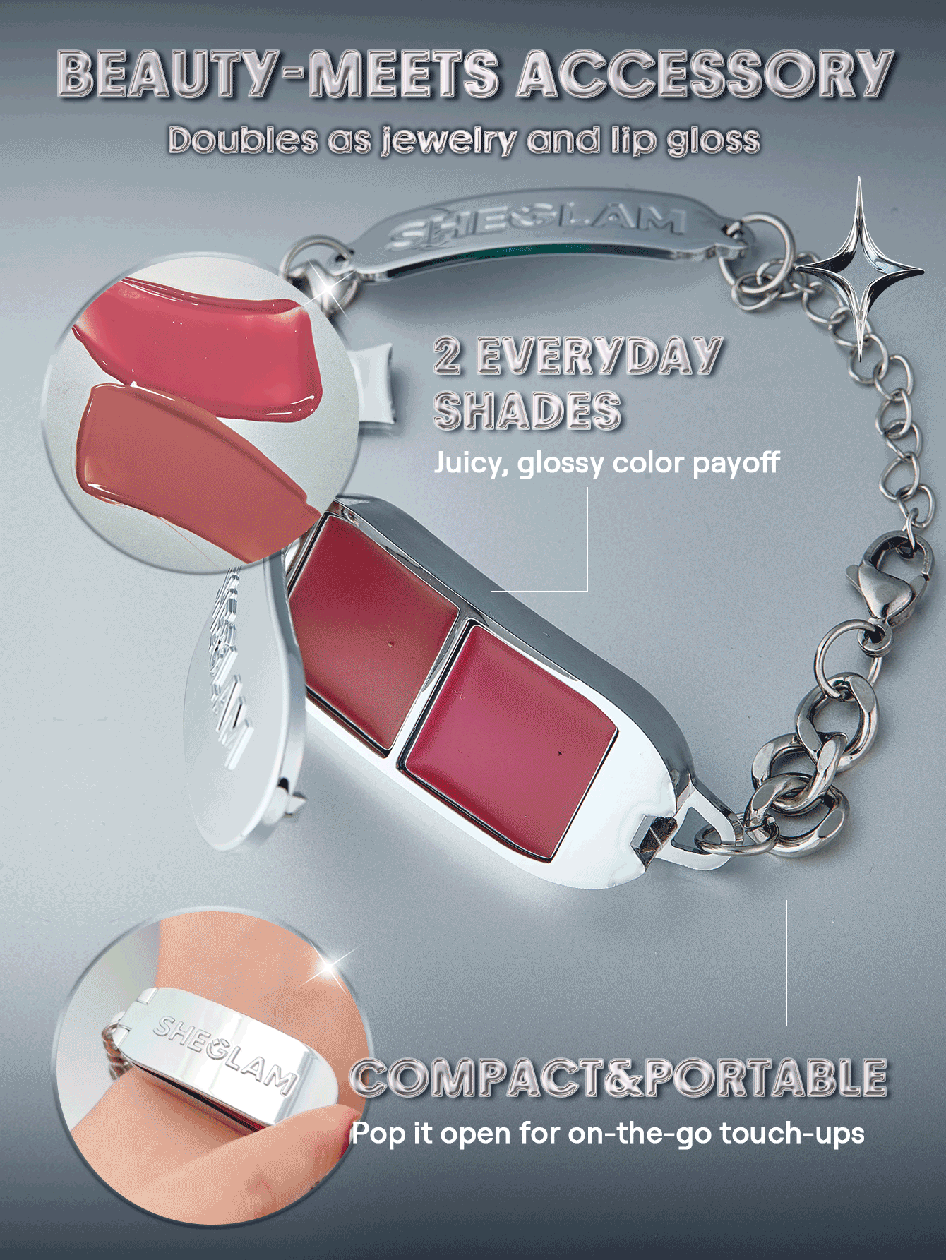 Sheglam, палетка бальзамов в виде браслета, Lip Link Mini Gloss