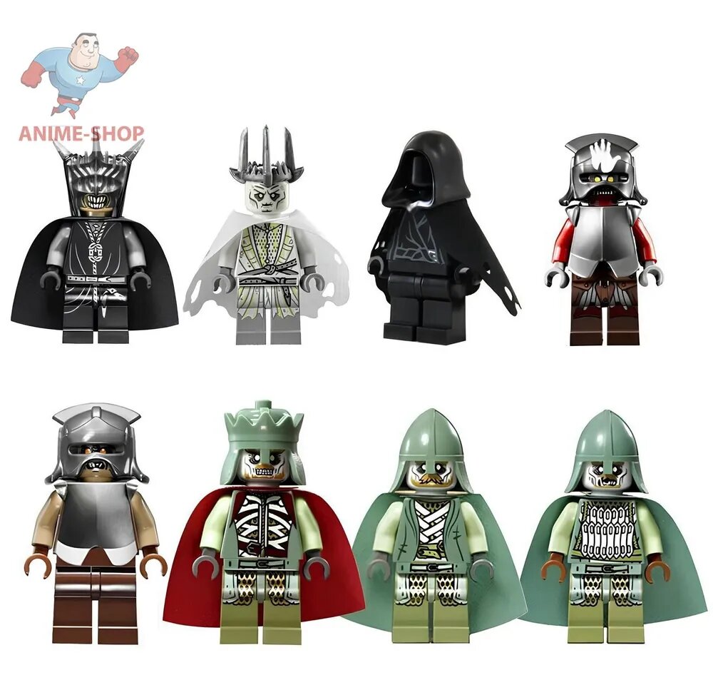 Набор минифигурок Властелин колец Хоббит, Орки / Lord of the rings совместим с конструкторами 8шт (4.5см, пакет) PG8036 - Фигурки