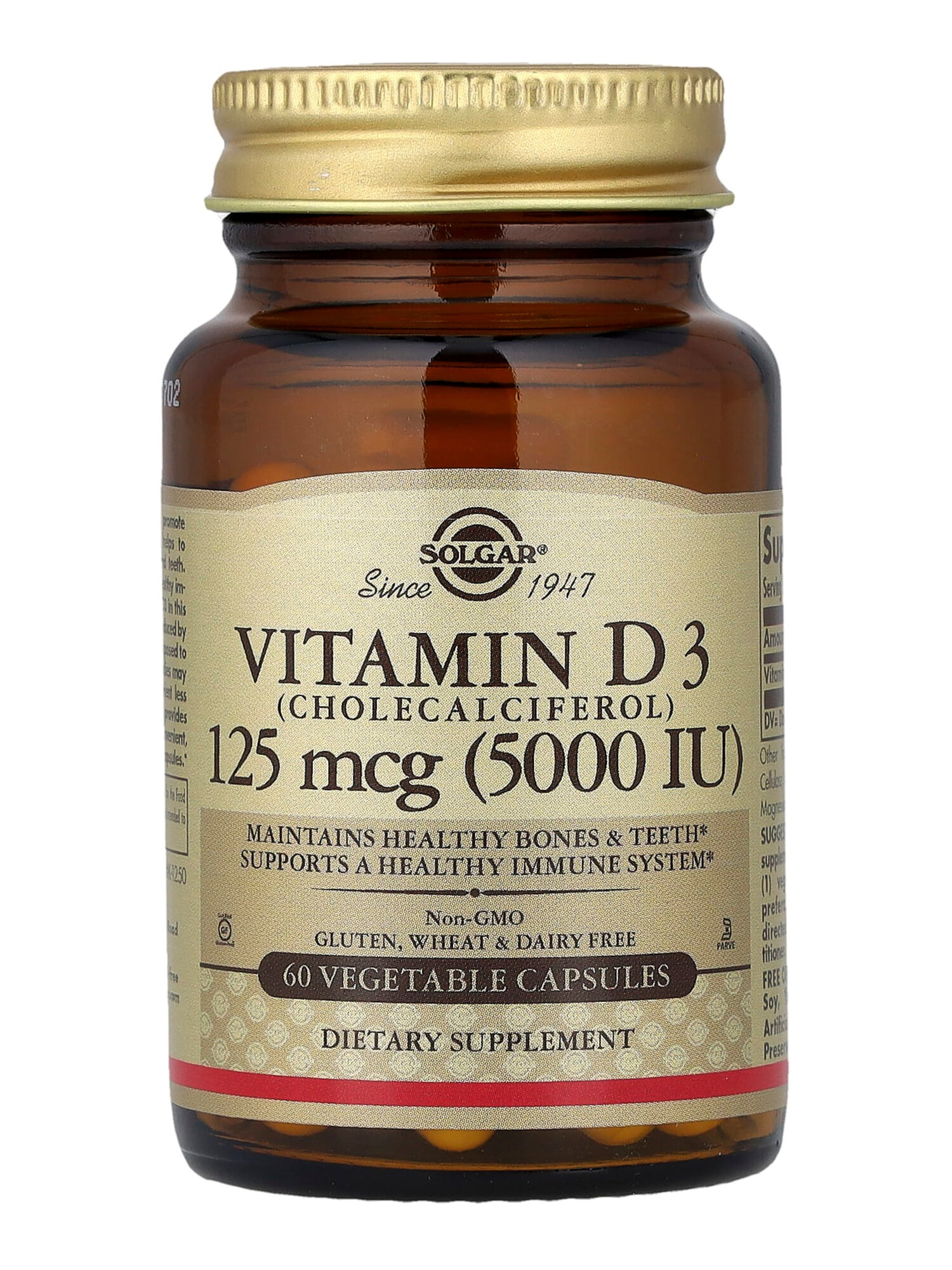 Solgar Vitamin D-3 (Cholecalciferol) 125 мкг (5000 IU) 60 капсул