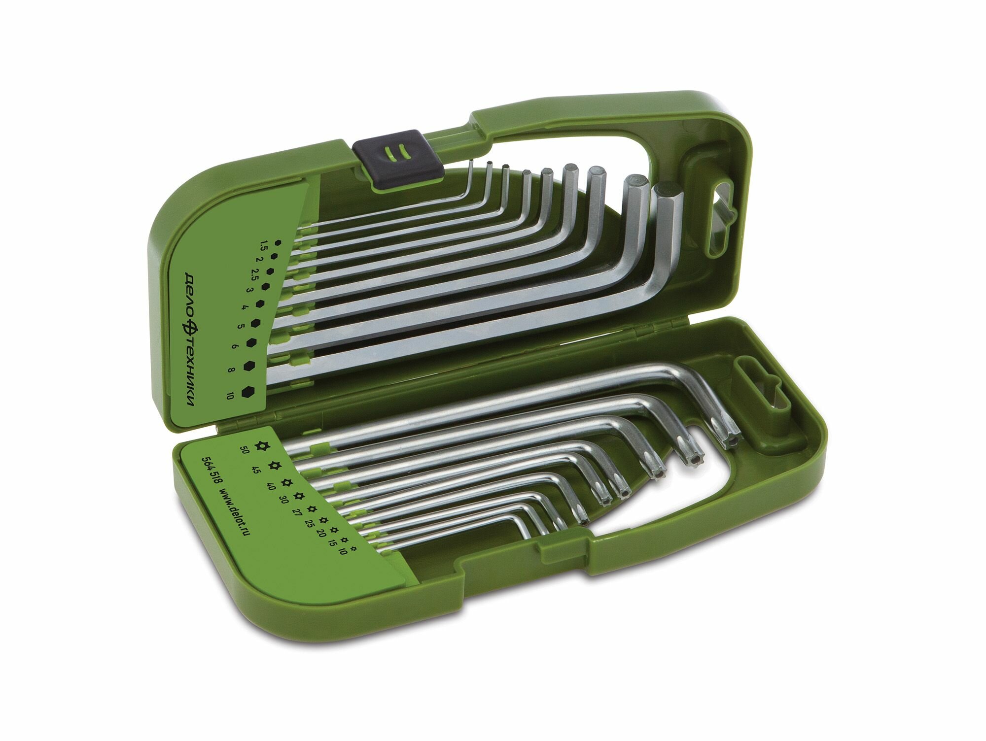 Набор ключей шестигранных и TORX удлинённых, 18 предм. , 564518, Дело Техники.