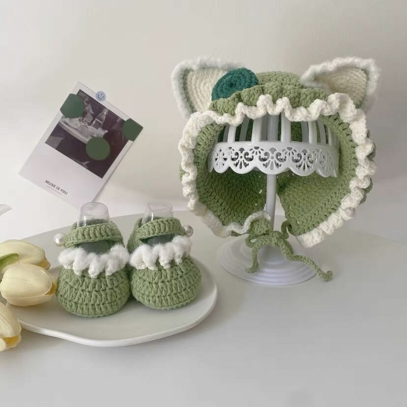 Набор для вязания крючком детских пинеток и шапочек из шерстяной пряжи своими руками, материалы для рукоделия, средство от скуки, подарок для будущих мам, для начинающих.