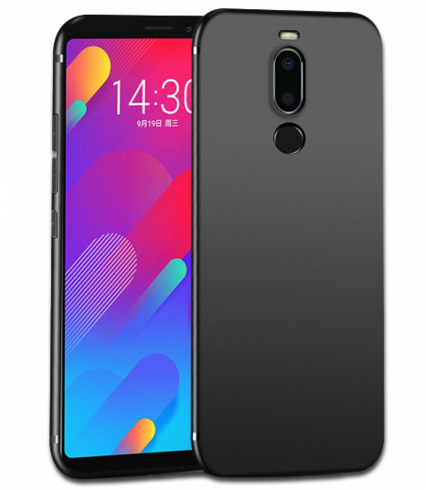 Чехол MyPads для Meizu X8 из прочного силикона с матовым противоскользящим покрытием черный