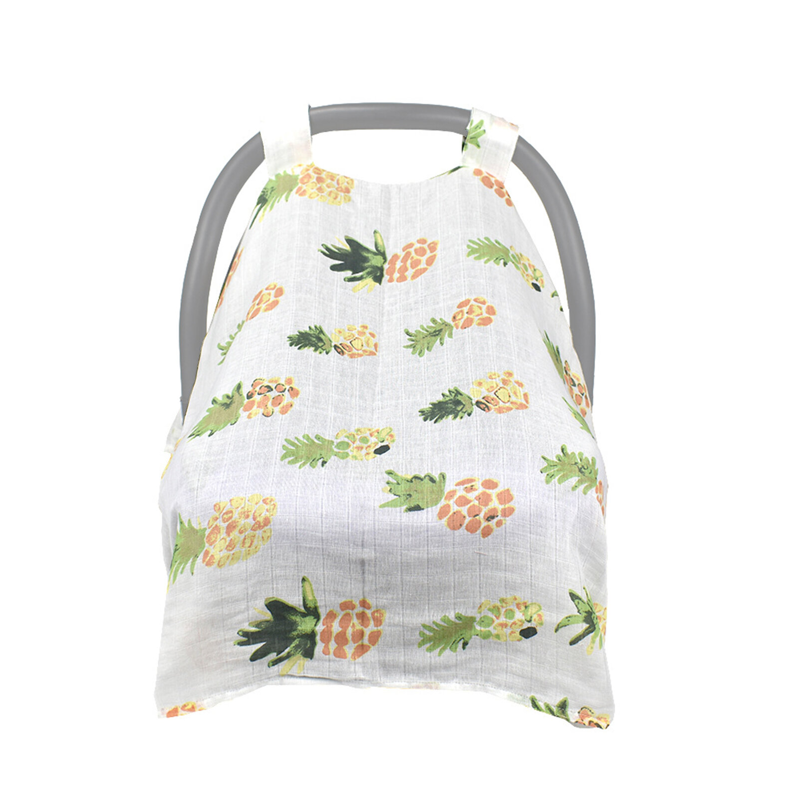 Чехол для автокресла для детей 114 * 90 см / 44,9 * 35,4 дюйма, муслиновый канопей для автокресла, чехол для кормления для мальчиков и девочек, варианты: ежик / ананас / красный цветок / розовый цветок / апельсин