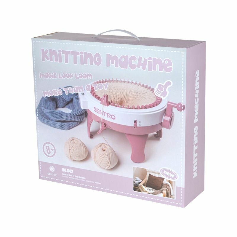 Машина для вязания 48 петель С 6 рулонами случайно окрашенных пряжей и 4 шерстяных шаровых фигур