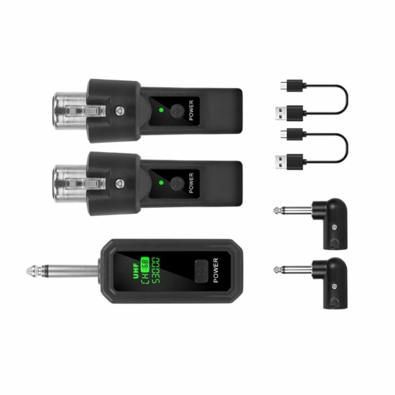Беспроводной микрофон-приемник-передатчик с интерфейсом 6,35 мм-один на двоих