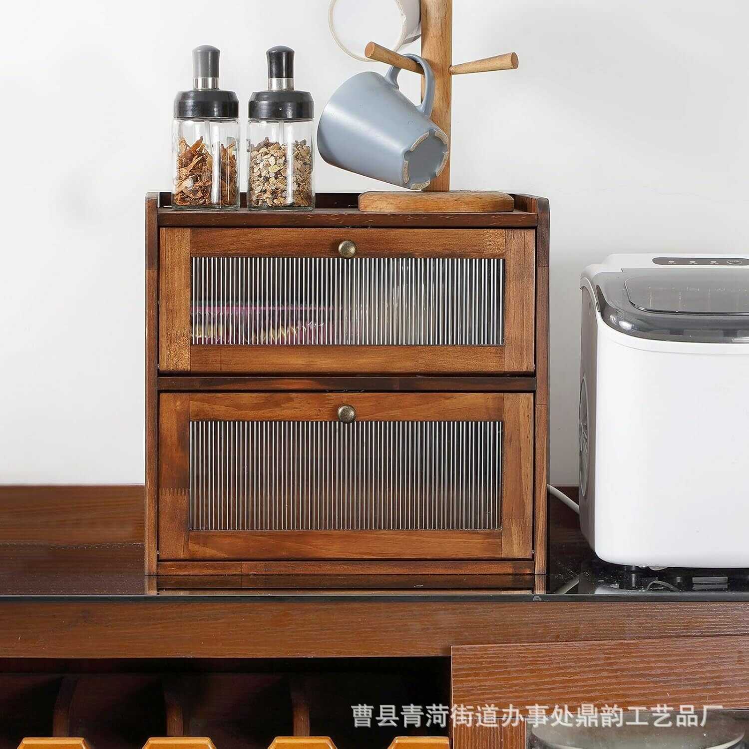 Двухслойная хлебница из массива сосны, кухонный ящик для хранения хлеба, деревянный контейнер с откидной крышкой для хранения выпечки и десертов.