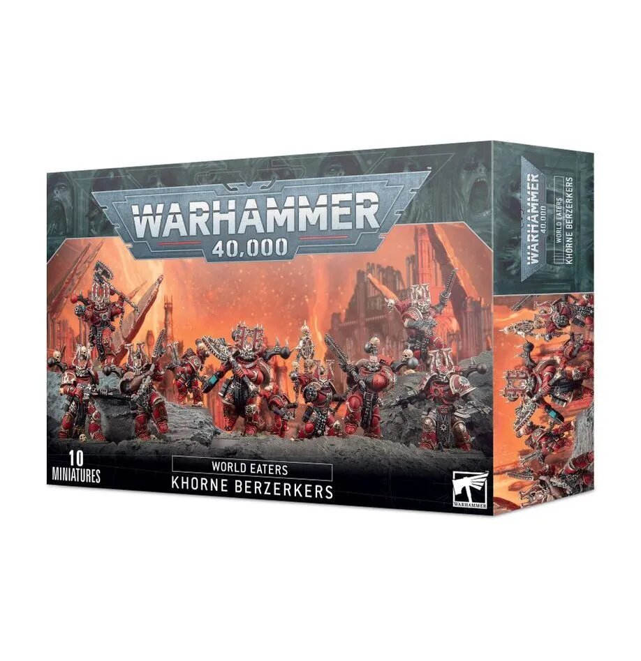 Набор миниатюр Warhammer 40000 World Eaters Khorne Berserkers. 10 miniatures