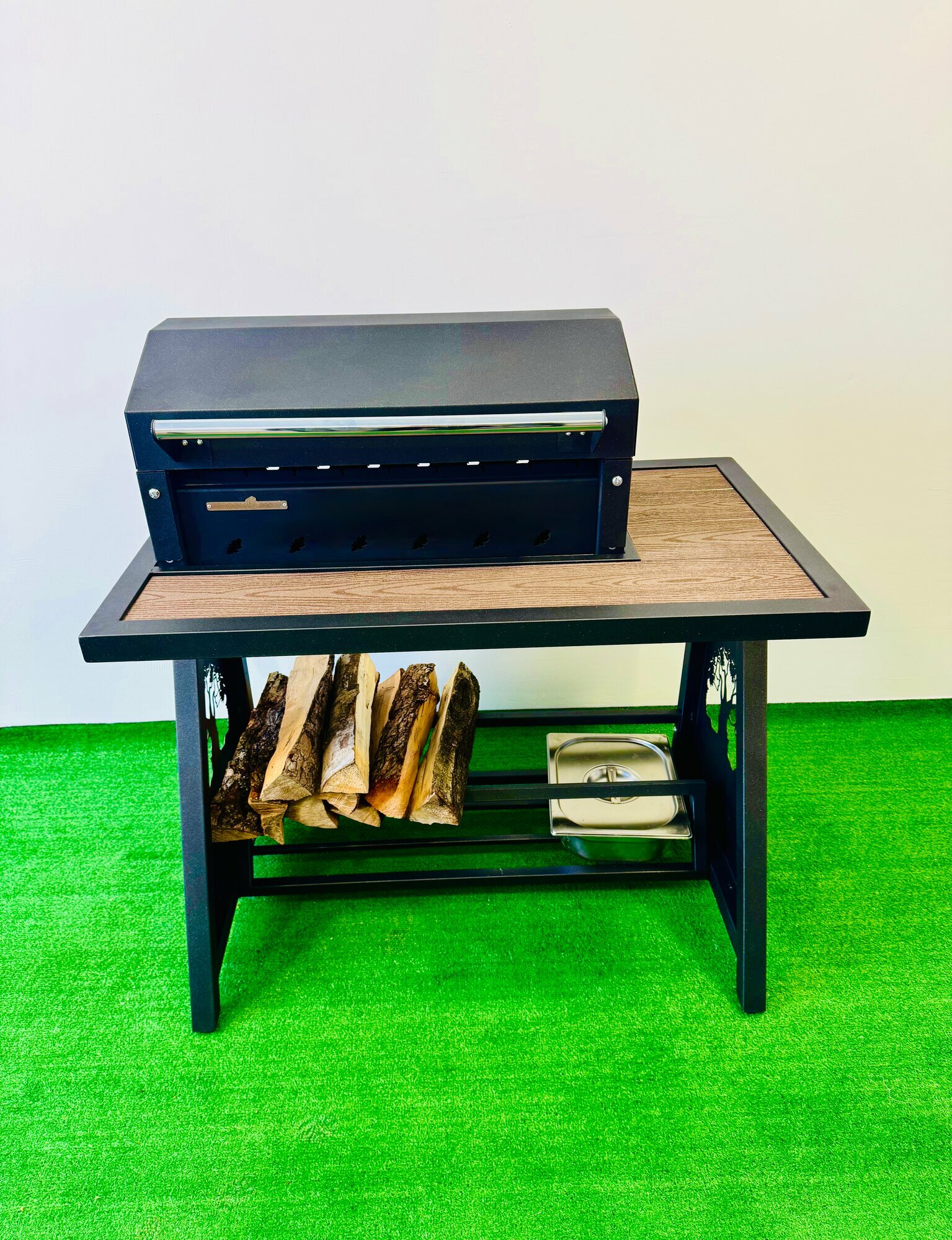 Мангал Лофт с крышкой, FEROOM GROUP, столешница ДПК, разборный, FEROOM GROUP, топка 2мм