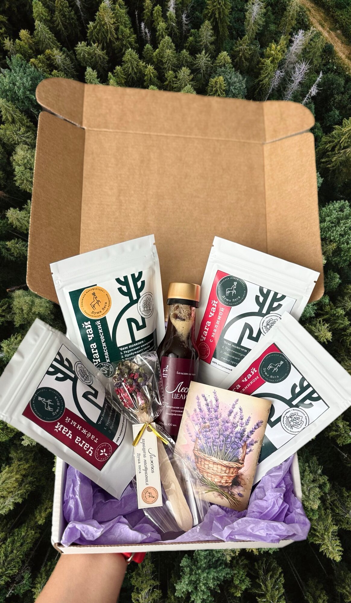 Подарочный набор натурального полезного чая, чага чай набор, подарок