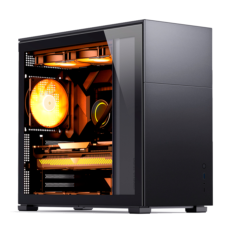 Корпус без блока Case JONSBO D41 STD, Midi-Tower, TG, no fan, 1xUSB-A 3.2 + 1xUSB-C 3.2, ATX, mATX Black