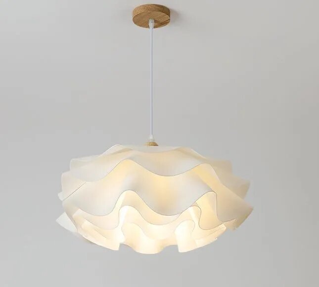 Потолочный светильник белый плафон деревянная арматура для гостиной светодиоды