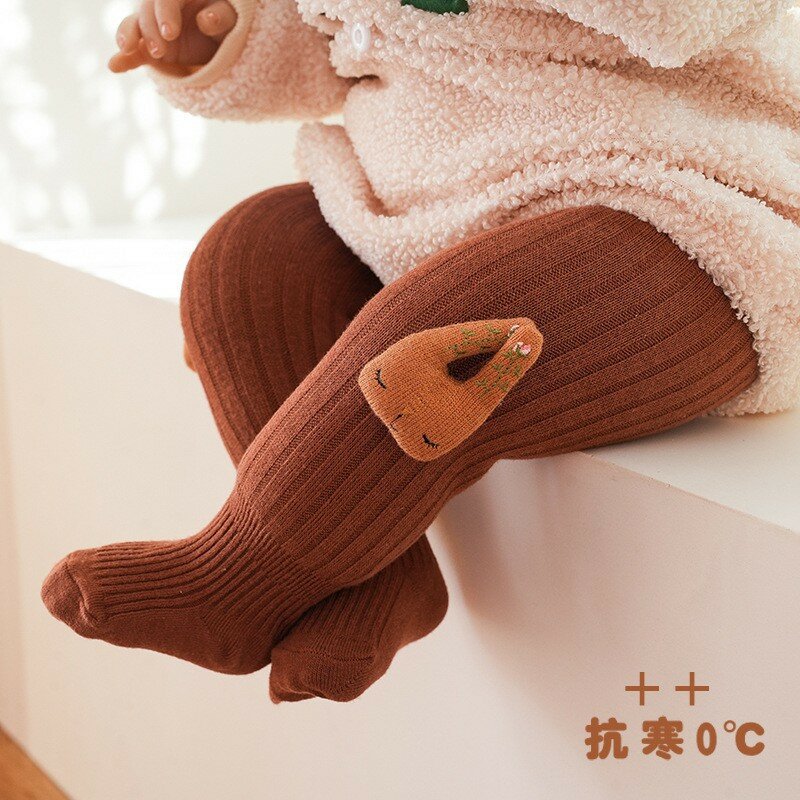 Осенние и зимние утепленные колготки с флисовой подкладкой для детей, теплая верхняя одежда, леггинсы для девочек с бантом.