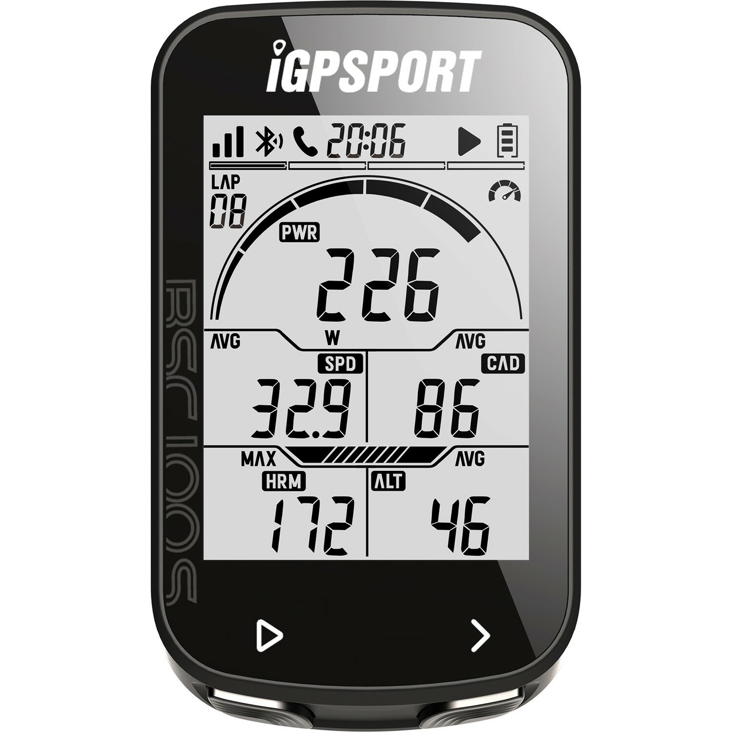Умный GPS велокомпьютер iGPSPORT BSC100S, дисплей 2.6", 600mAh, USB Type-C, 67гр, 04-200240