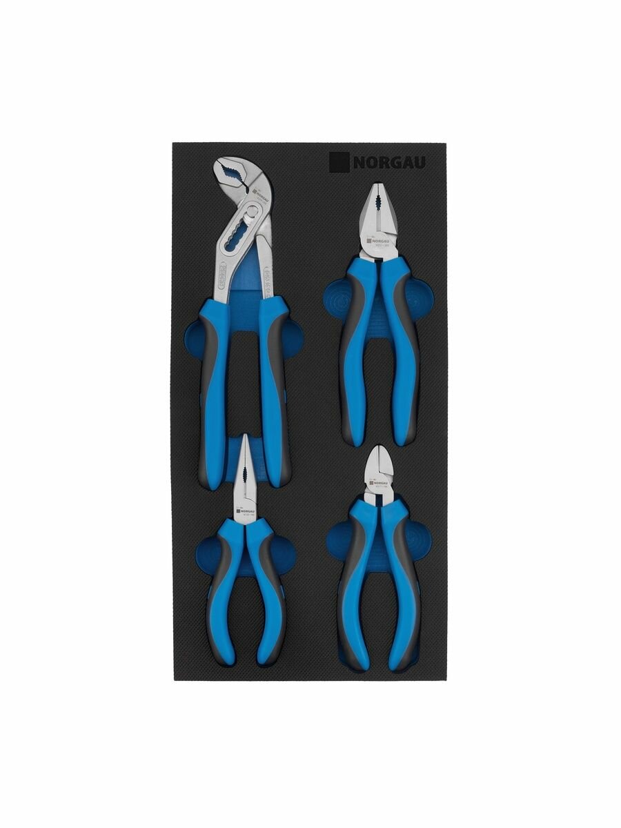 Набор инструмента клещи, утконосы, бокорезы, пассатижи NORGAU Industrial из Cr-Mo стали, 4 предмета