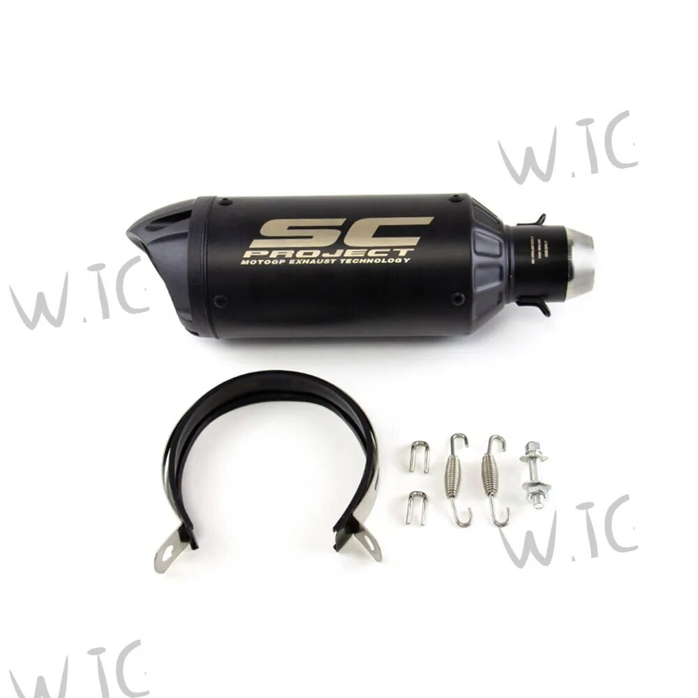 Глушитель прямоток универсальный SC Project для мотоцикла / на питбайк и квадроцикл 125 - 600 кубов 38-51 мм / мопед