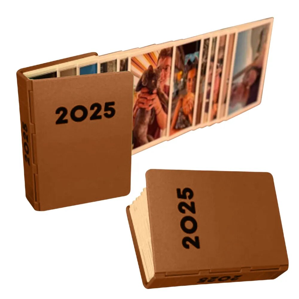 Фотоальбом 2025 года для хранения фотографий, классический фотоальбом из картона коричневого цвета, размер 10х15