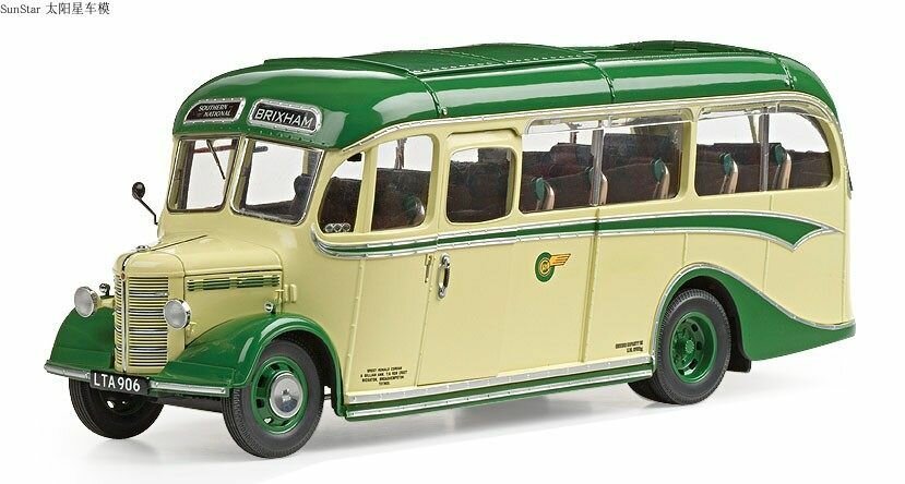 SunStar Alloy Модель автомобиля в масштабе 1:24 Одноэтажный автобус Bedford OB 5007