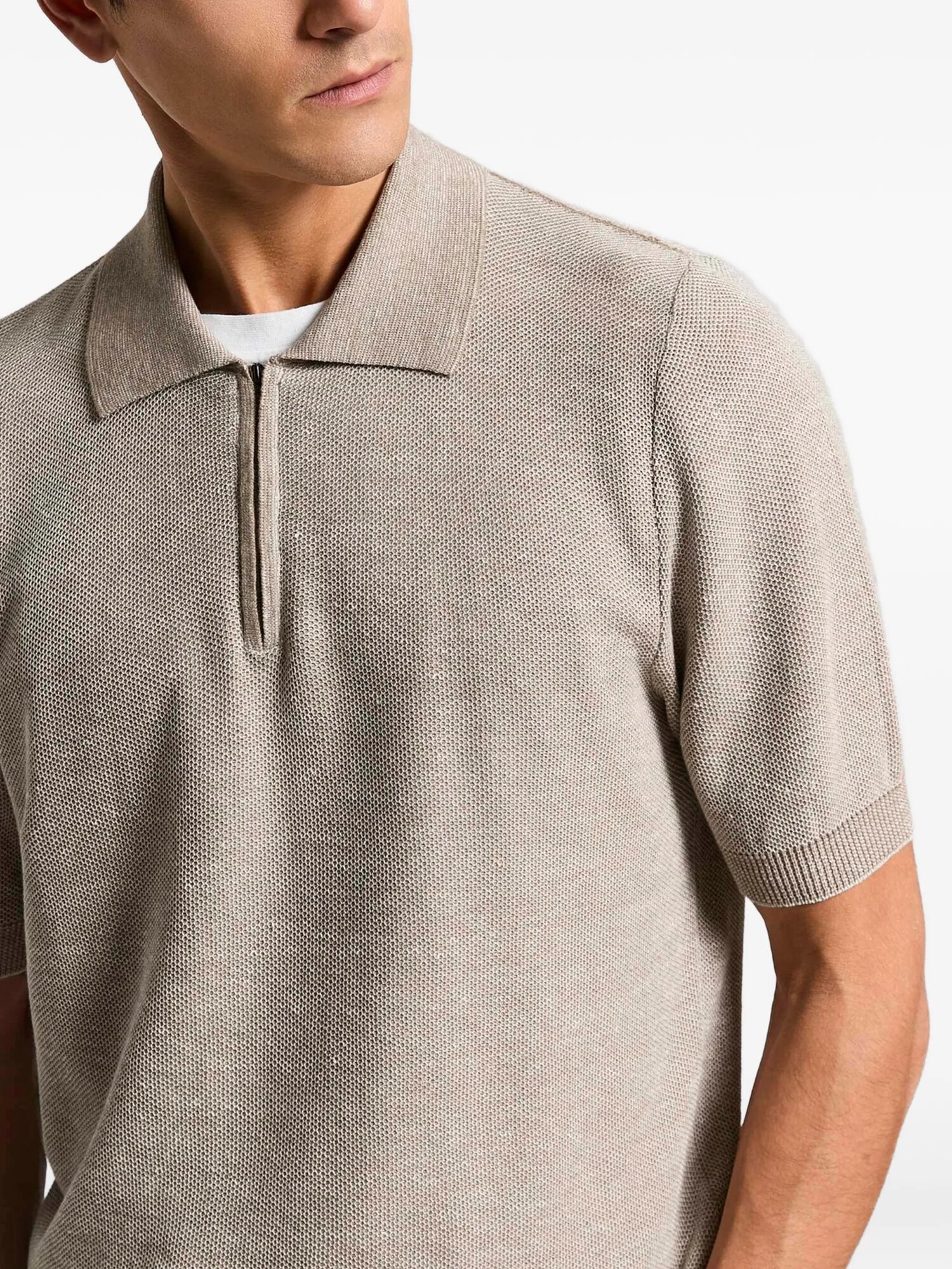 Рубашка PESERICO Half-zip knitted polo, размер 44, разноцветный — фото 1
