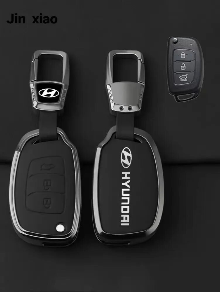 Кожаный чехол для ключа автомобиля для Хюндай Hyundai ix25 ix35 i10 i20 Solaris Tucson Sonata Santa Sport Elantra Creta Verna 2015 2016 2017 2018,3 кнопки, ZH