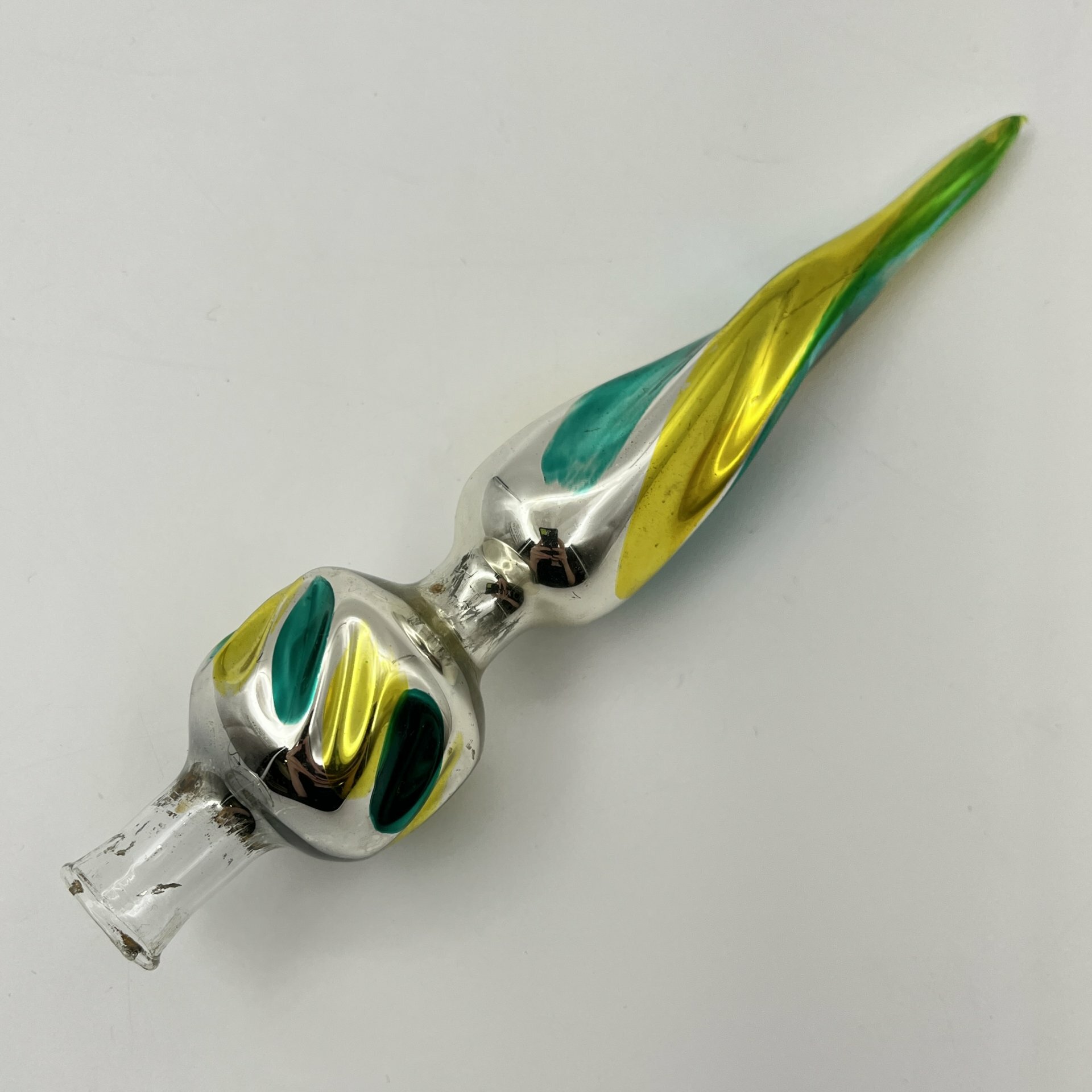 Ёлочная игрушка (навершие) "Пика", стекло, СССР, 1970-1990 гг.