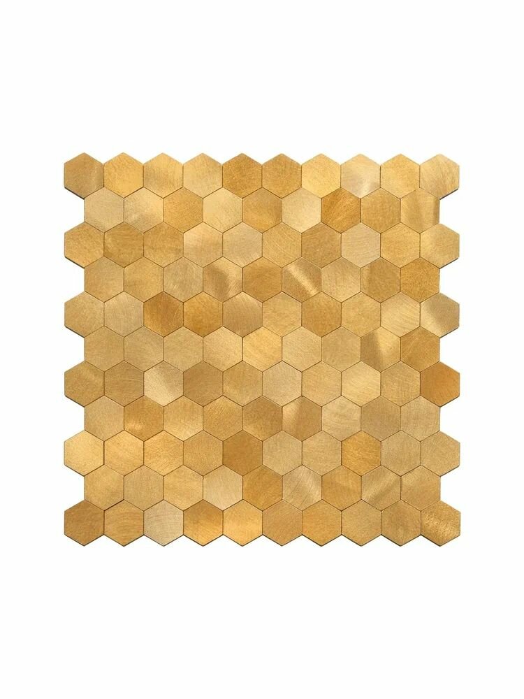 Плитка мозаика КерамограД самоклеящаяся алюминевая для стен кухни и фартука, влагостойкая износостойкая, 30х30см / 1 сетка