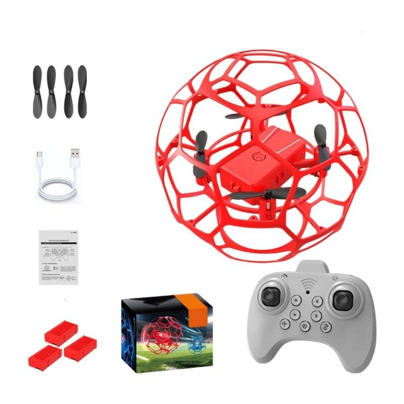 Октокоптер с камерой, красный - Три батарейки