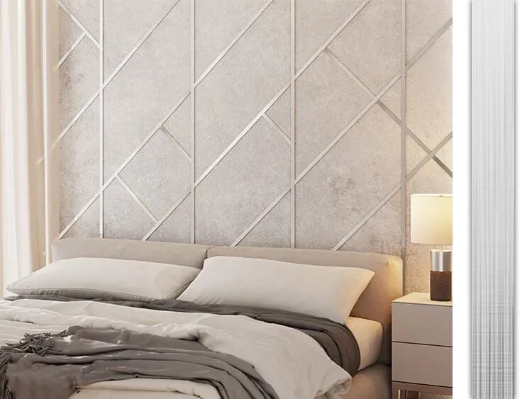 Молдинг самоклеящийся для стен Decor Polosa 5 метров серебро матовое 25 мм — фото 1