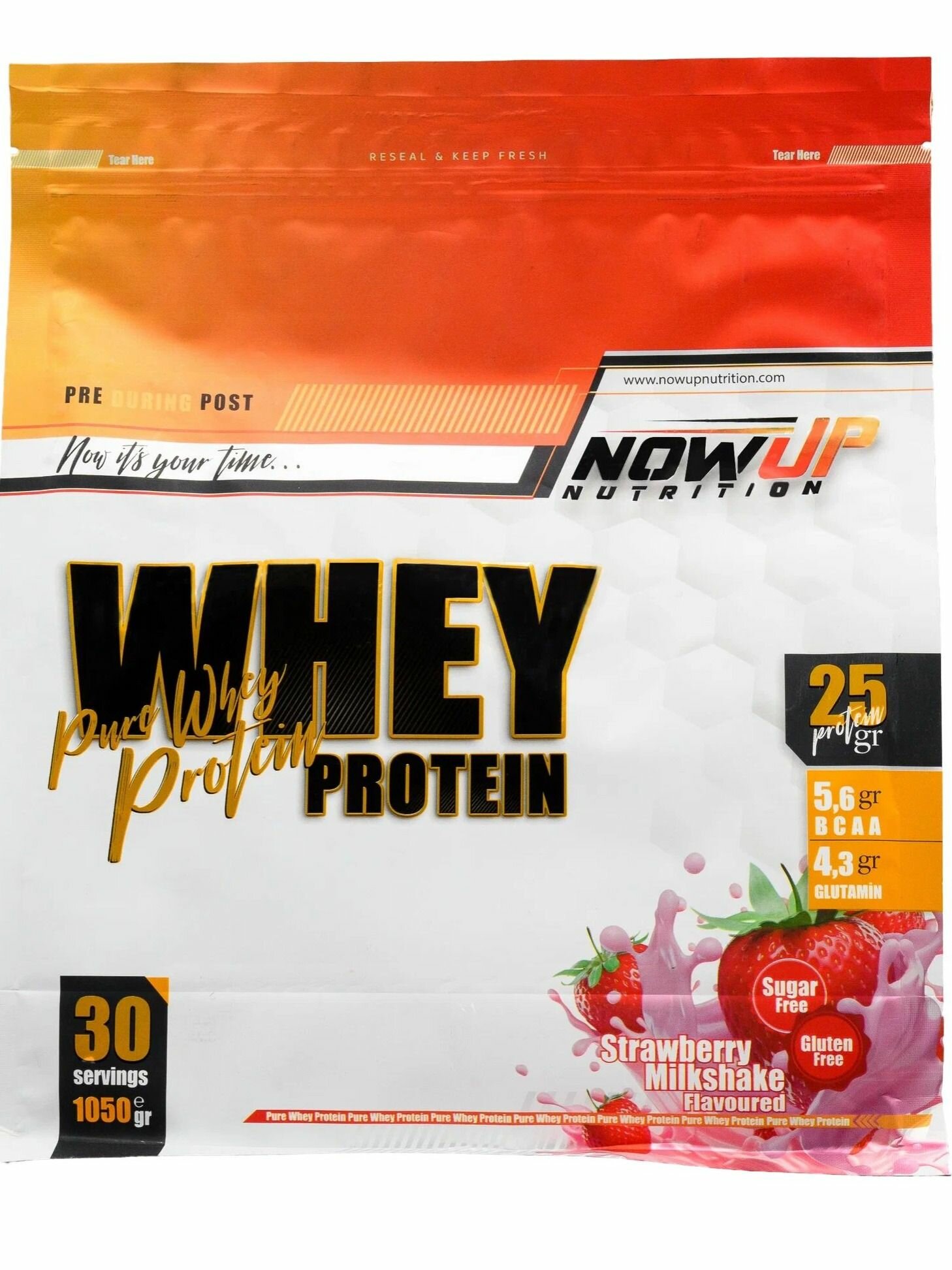 NowUp Whey Protein (1080 гр.) (Клубничный милкшейк)