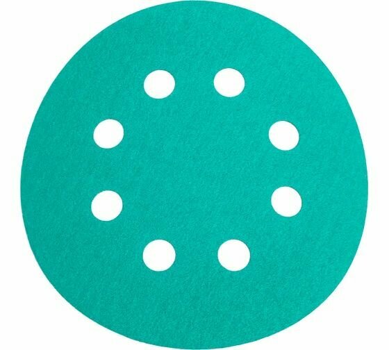 Шлифовальный круг Vitatools 125 мм, P120, 8 отверстий, зеленый