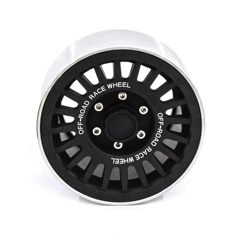 4 шт. Алюминиевые колесные диски 2.2 для RC Rock Crawler 1/10 Черный, 1PCS