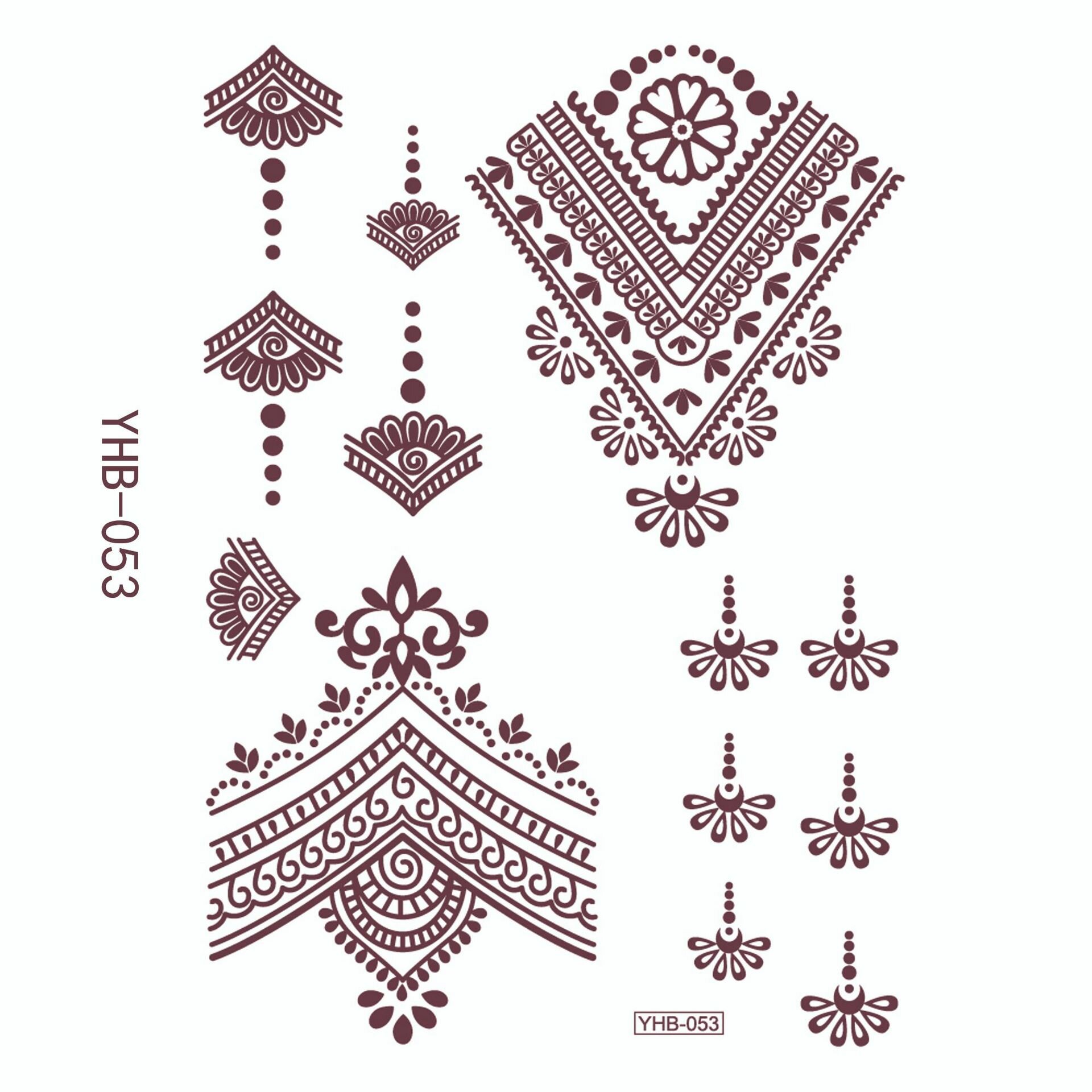 Временные татуировки хной в европейском и американском стиле, временные татуировки белого, черного и красного цветов, высококачественные временные татуировки для рук и предплечий.