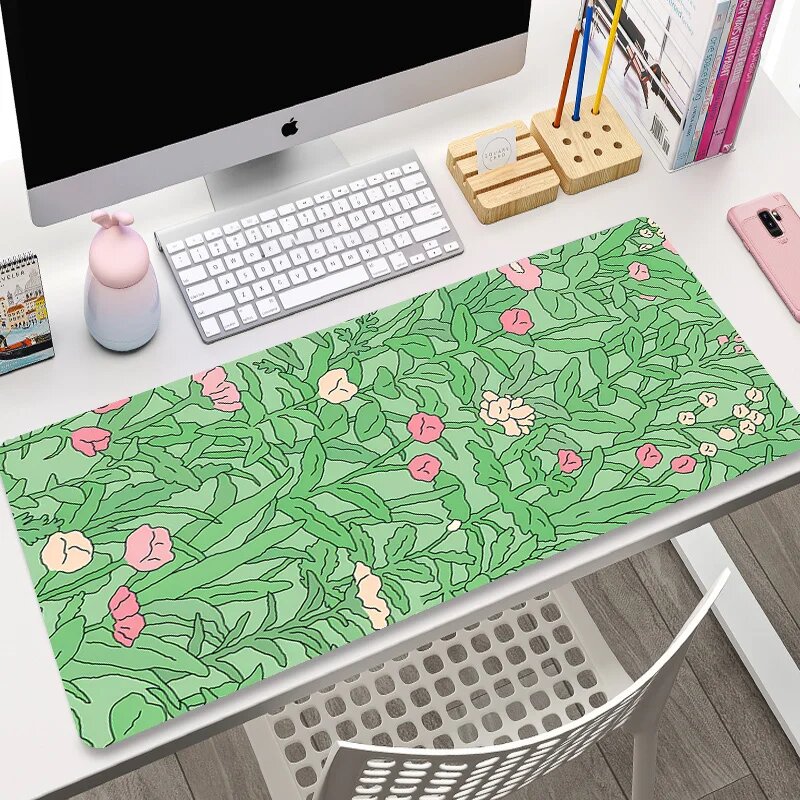 Kapalewaii зеленый игровой коврик для мыши XXL 1000x500x3mm, Flower LY005523 (7)