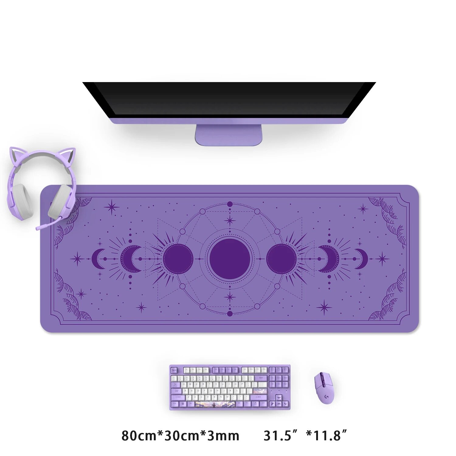 Фиолетовый игровой коврик для мыши Magic Celestia XXL 80X30cm Lavender
