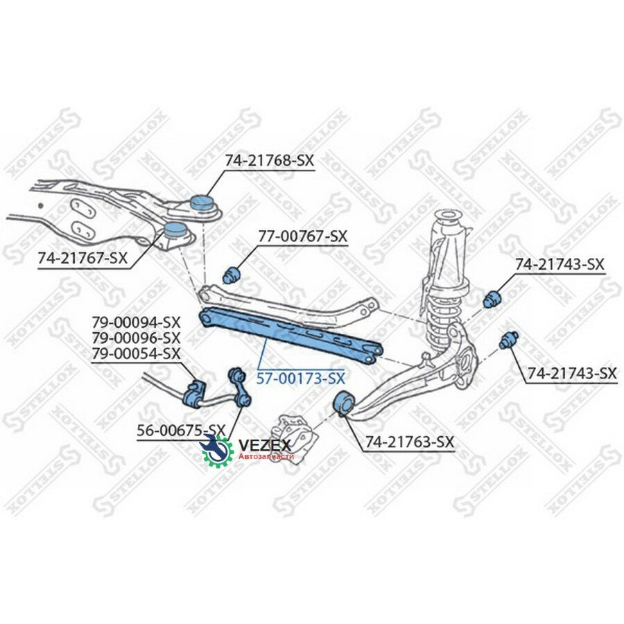 STELLOX 5700173SX рычаг задний нижний!\ Opel Vectra B 95-02